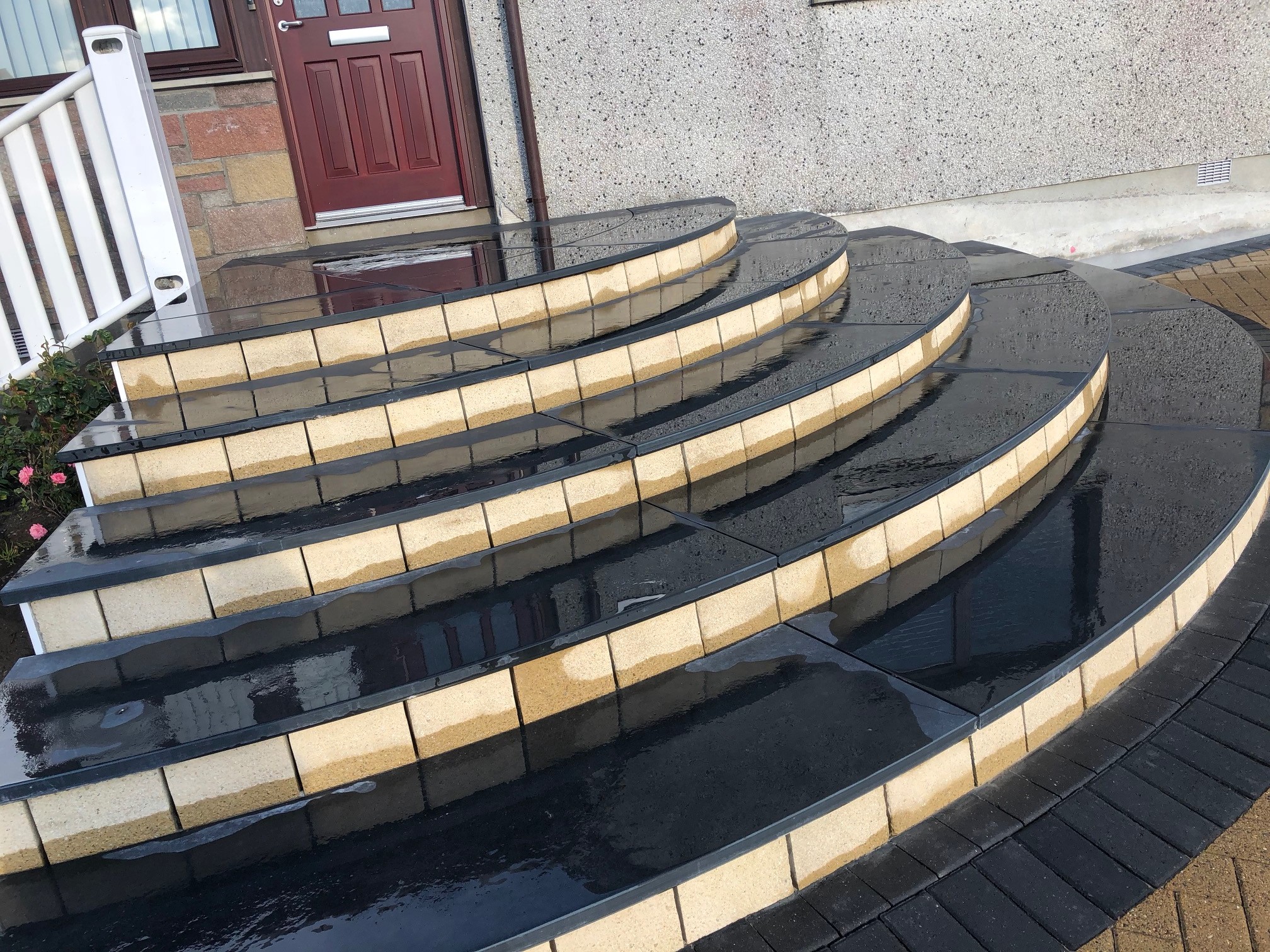 Curved slabs and Lockblock Driveway | Shetland Plant Hire Ltd